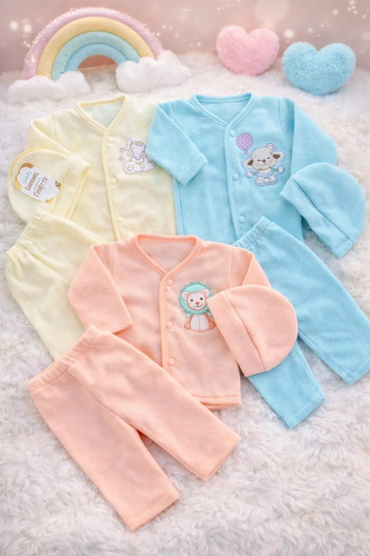 Soft Cotton Jabla Dresses and Rompers for Newborns – Pack of 3 | Baby ...